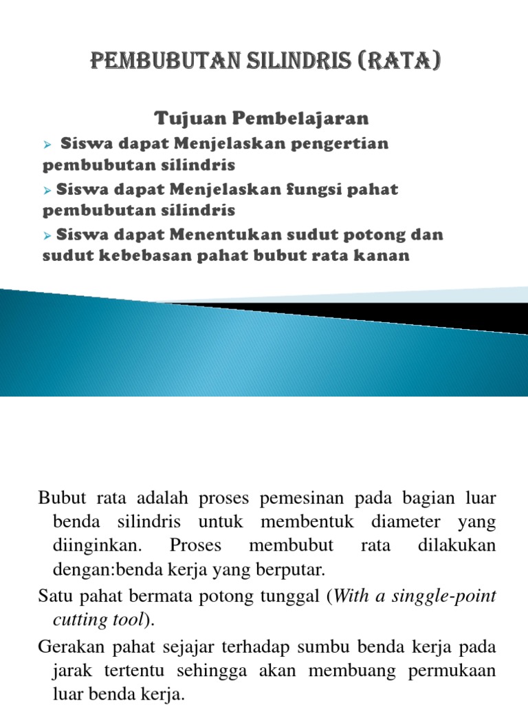 Panduan Pembubutan Silindris | PDF | Griya & Taman | Teknologi & Rekayasa
