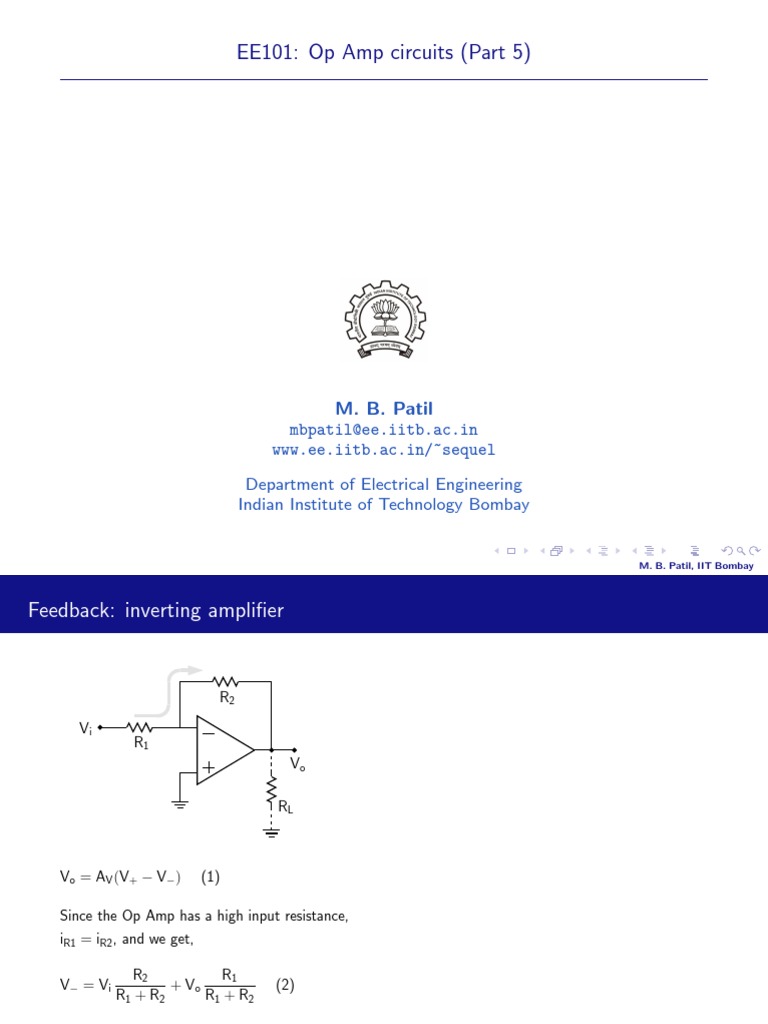 Ee101 Opamp 5 PDF | PDF | Amplifier | Operational Amplifier