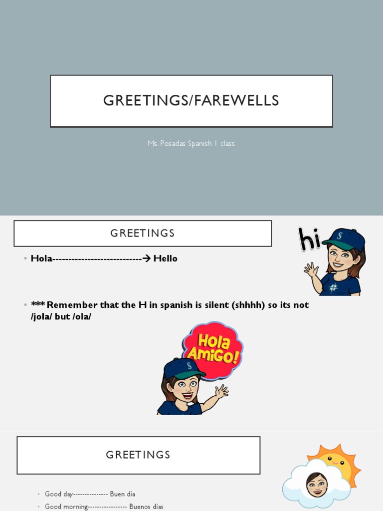 Spanish Greetings and Farewells Guide | PDF