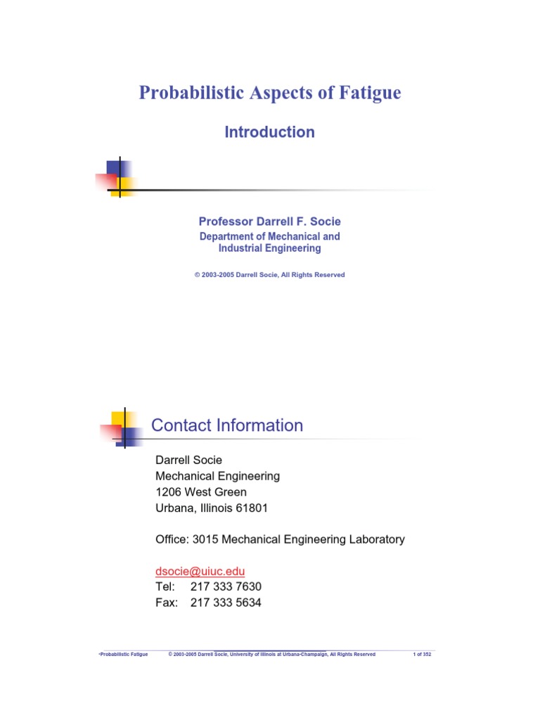 Probabilistic Fatigue A | PDF | Fatigue (Material) | Reliability Engineering