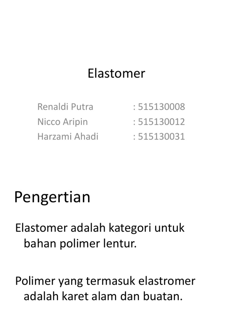 Definisi dan Jenis Elastomer | PDF