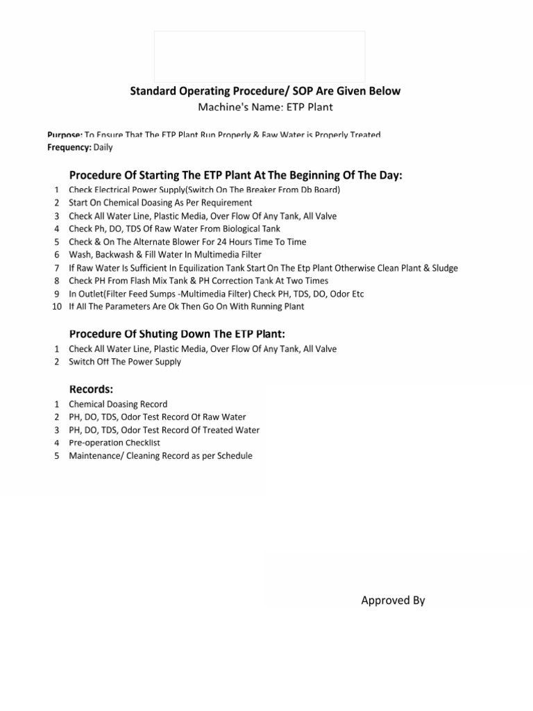 Sop Etp Plant | PDF
