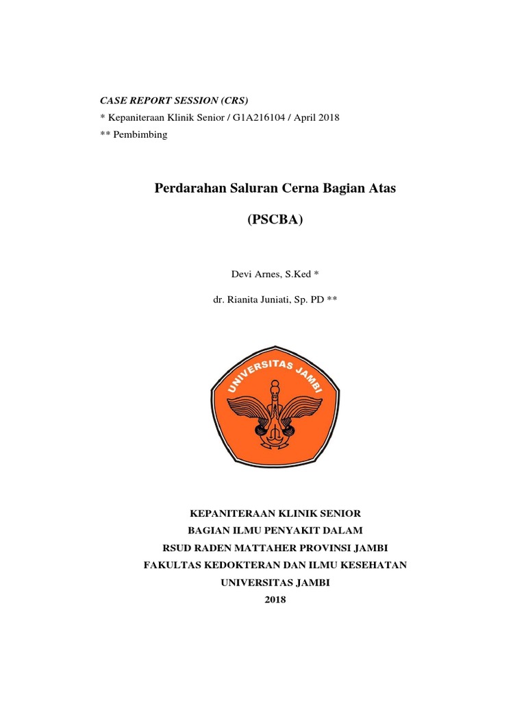Diagnosis Perdarahan Saluran Cerna Atas | PDF