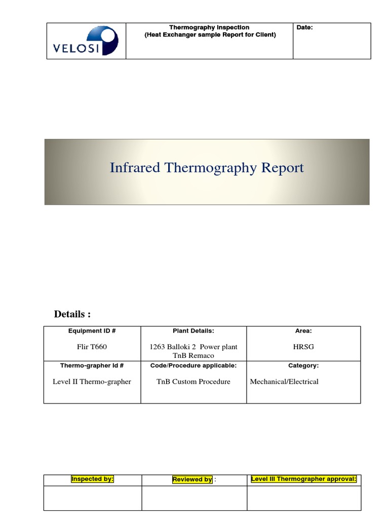 IRT Report Format | PDF | Thermography | Infrared