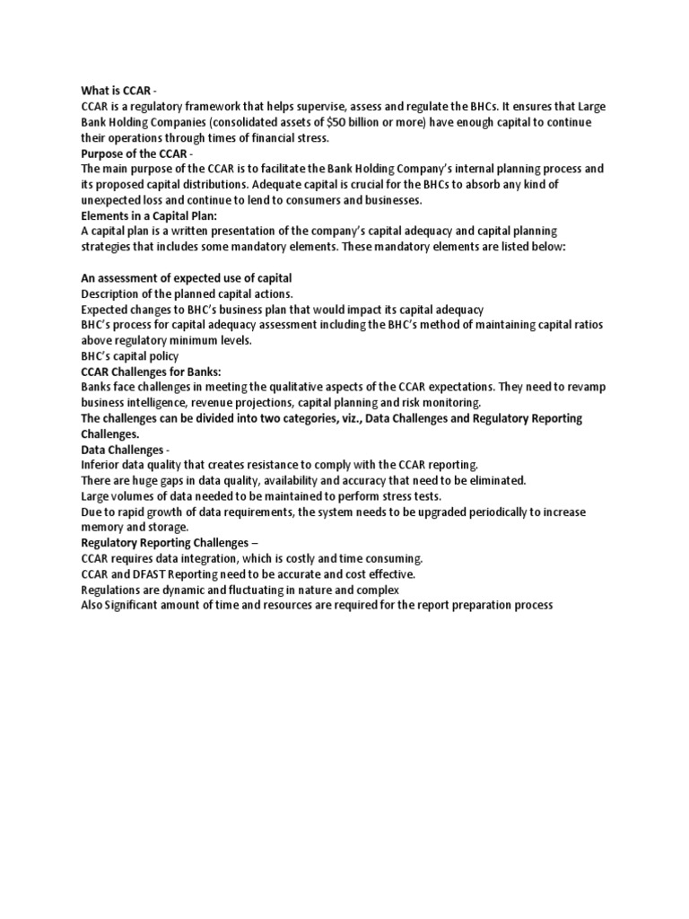 What Is CCAR | PDF | Business