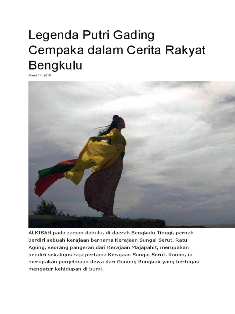 Legenda Putri Gading Cempaka Dalam Cerita Rakyat Bengkulu | PDF | Sejarah | Klasik