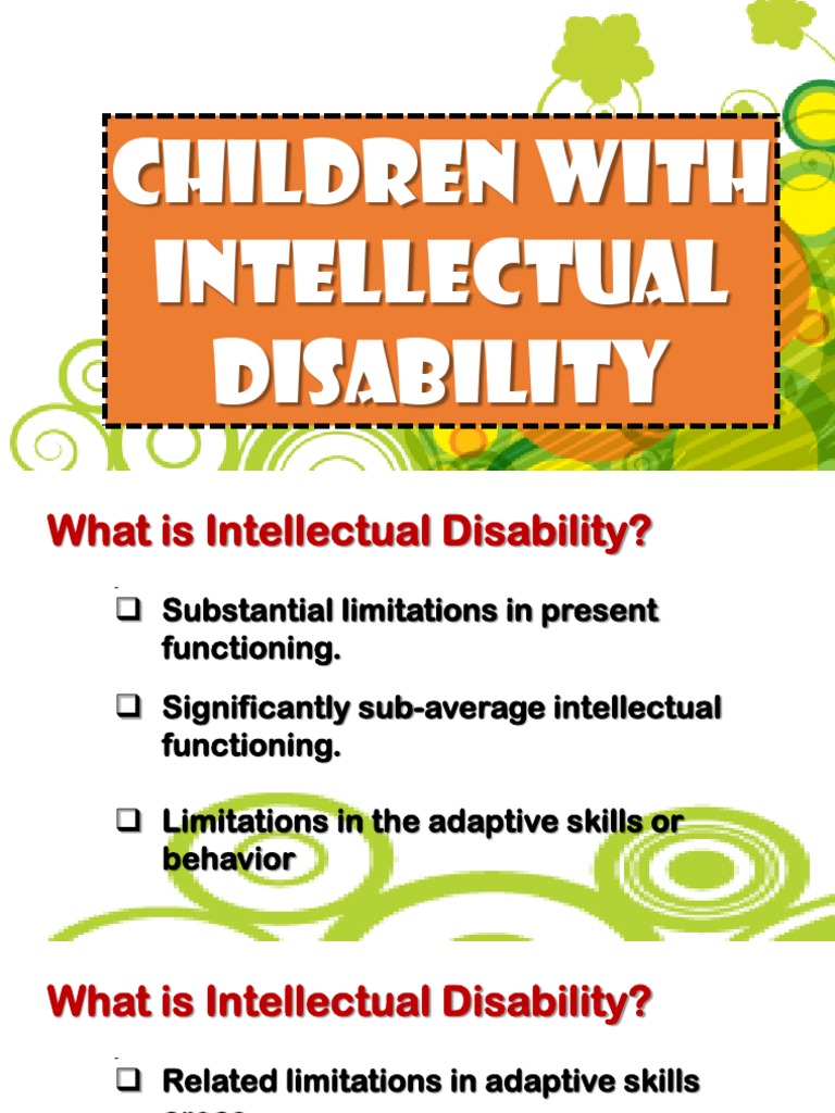 Children With Intellectual Disability | PDF | Self-Improvement ...