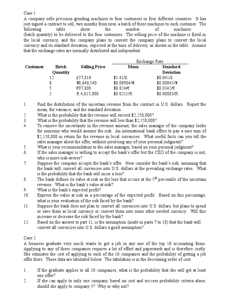 Caselets in Probability and Probability Distributions | PDF | United ...