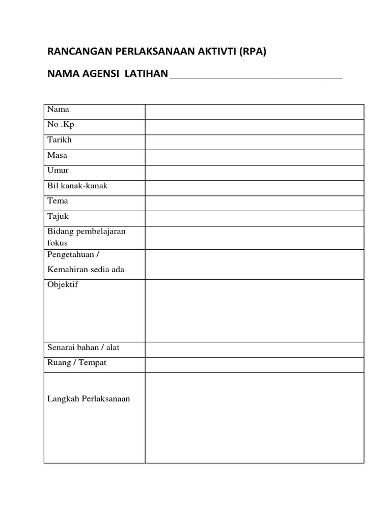 Rpa Format Permata | PDF | Karier & Perkembangan
