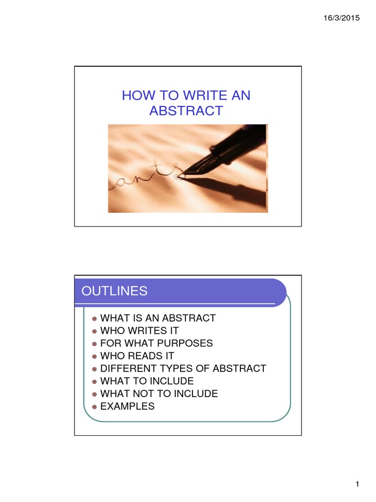 How To Write An: Outlines | PDF | Abstract (Summary) | Science