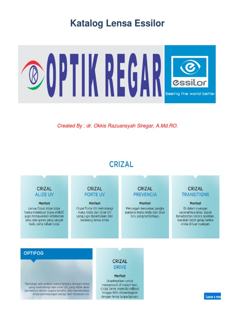 Katalog Lensa Essilor | PDF