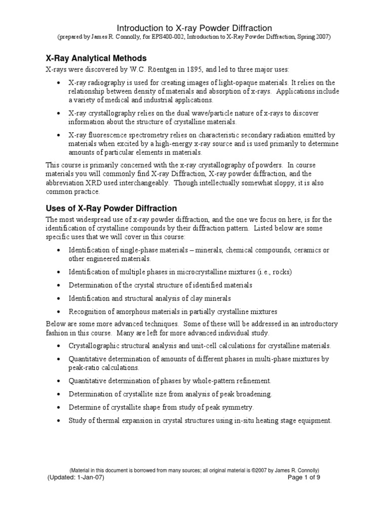 X-Ray Analytical Methods | PDF