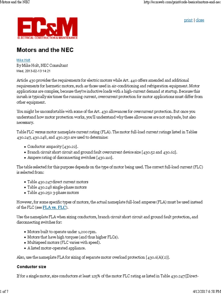 Understanding Motor Protection Requirements: An In-Depth Look at ...