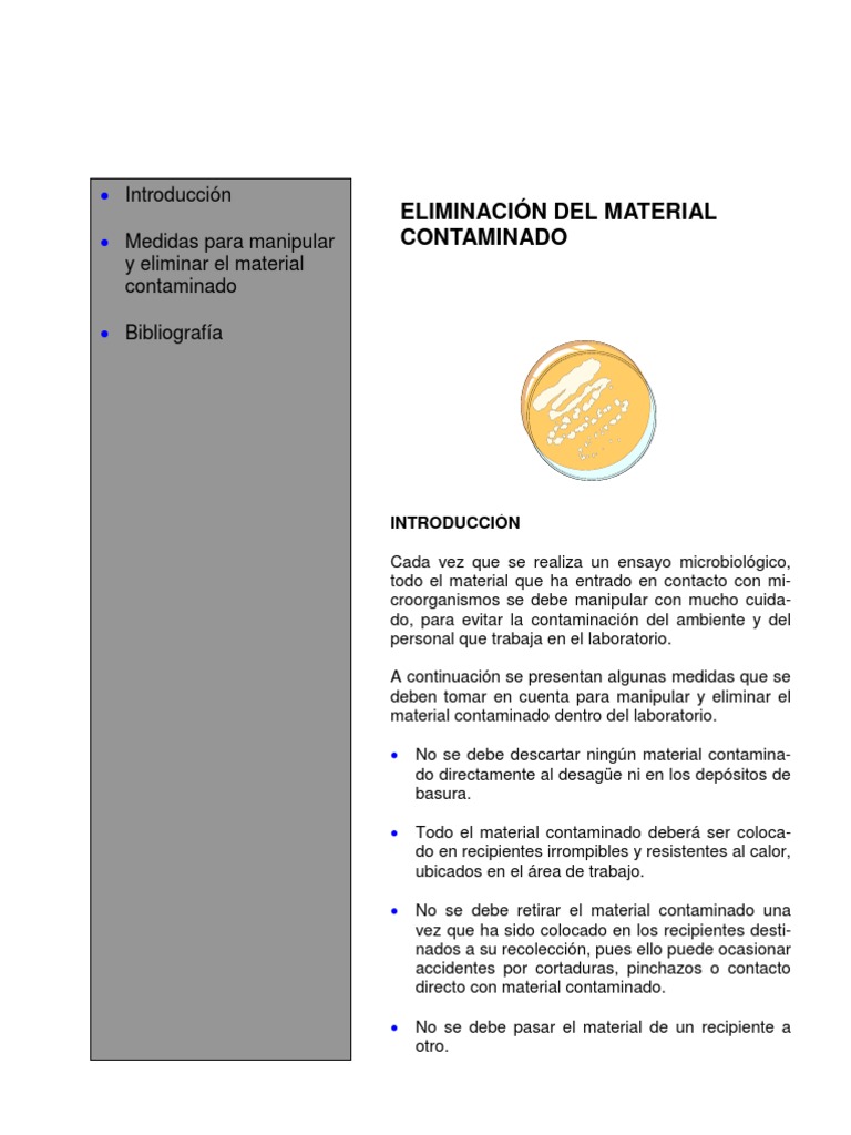 Eliminación Del Material Contaminado | PDF | Esterilización ...