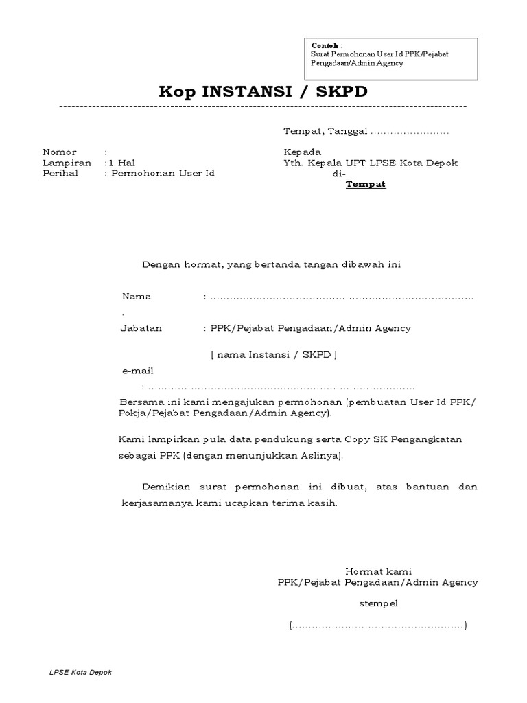 Contoh Surat Permohonan Lupa Password - Delinewstv