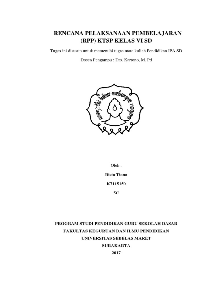 RPP Ipa Kelas 6 SD | PDF