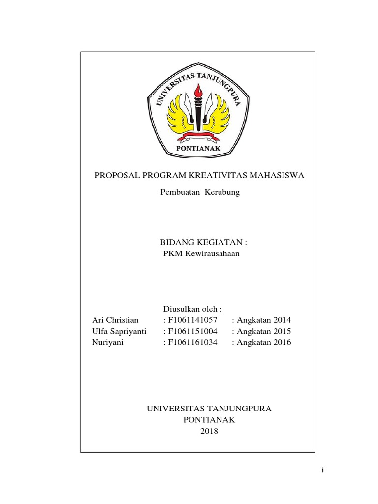 Proposal Program Kreativitas Mahasiswa-1 | PDF