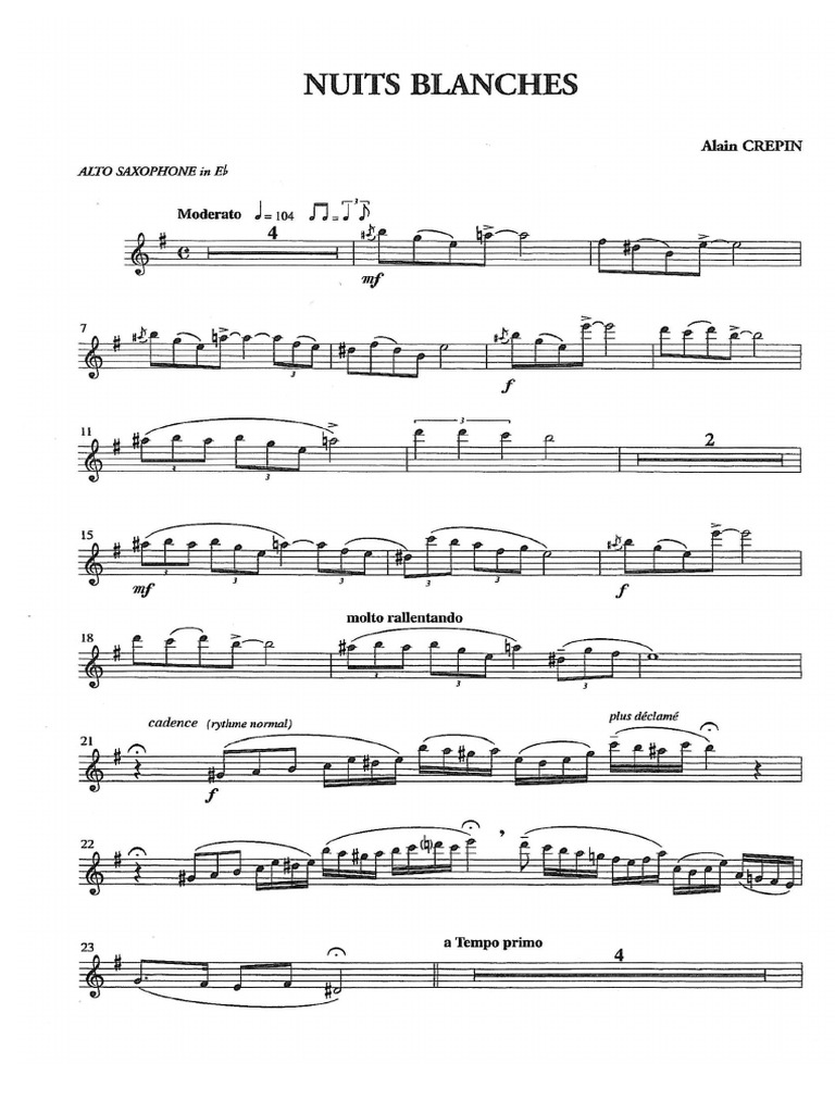 Alain Crepin - Nuits Blanches PDF | PDF