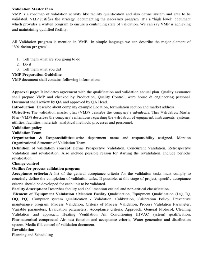 Achieving and Maintaining Qualified Facilities with a Validation Master ...