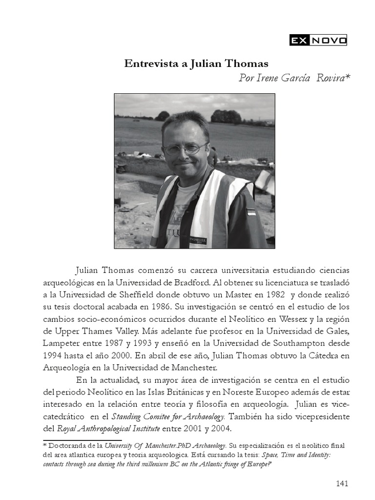 Julian Thomas PDF | PDF | Arqueología | Edmund Husserl