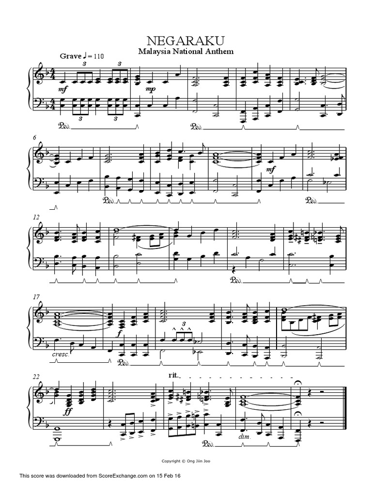 Negaraku Sheet Music | PDF
