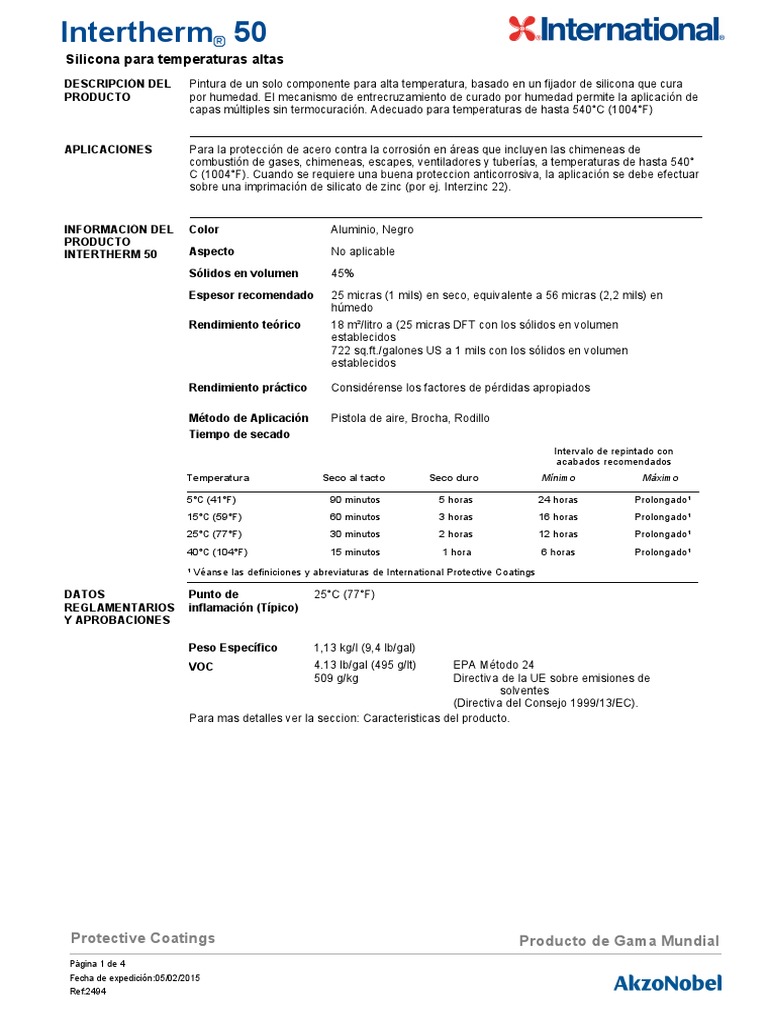 Pds Intertherm 50 | PDF | Zinc | Aluminio