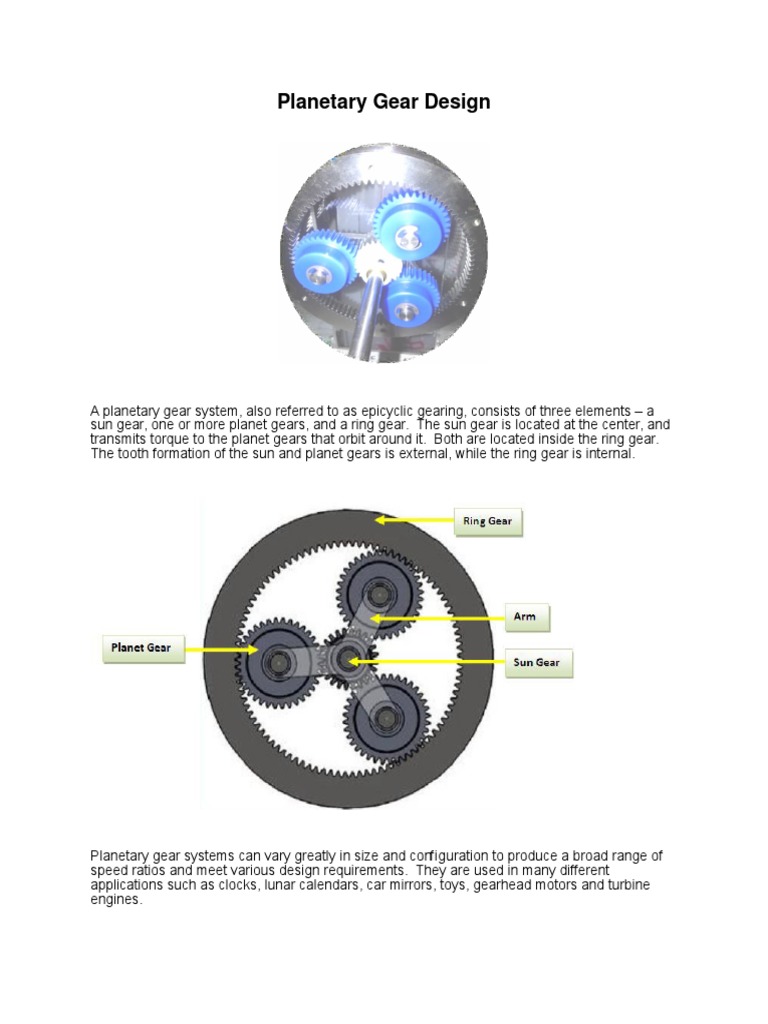 Planetary Gear White Paper PDF | PDF | Gear | Kinematics