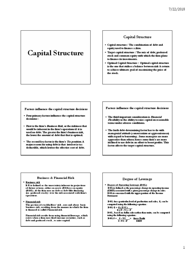 Capital | PDF | Capital Structure | Leverage (Finance)