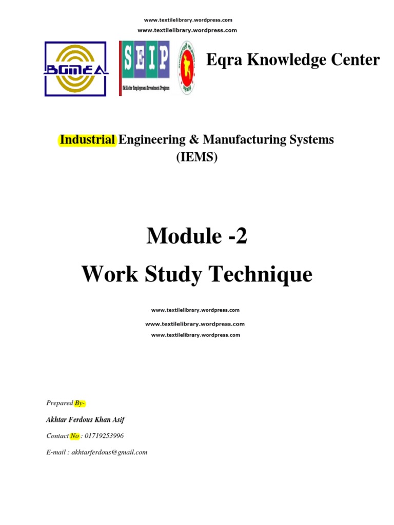 A Comprehensive Overview of Work Study Techniques and their Application ...