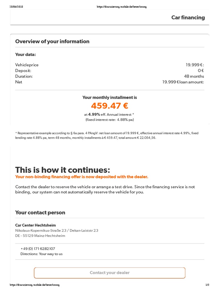 This Is How It Continues:: Car Financing | PDF | Loans | Interest Rates