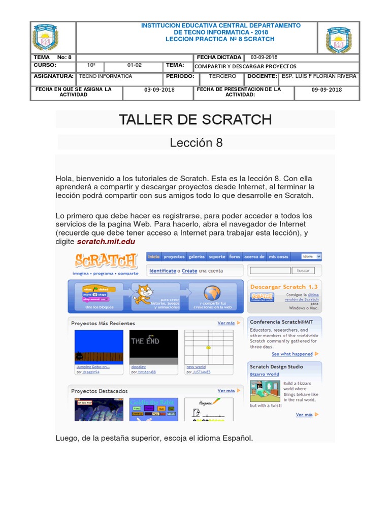 Guia Practica 8 Scratch | Descargar gratis PDF | Scratch (lenguaje de ...