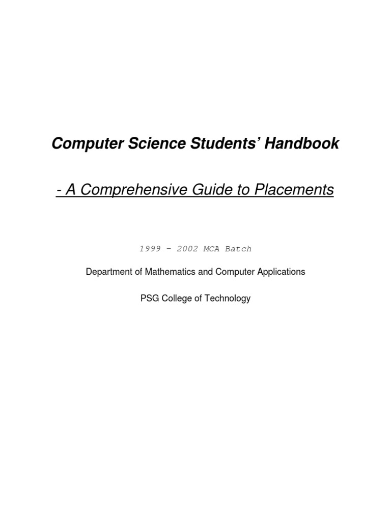 Computer Science Students | PDF | Pointer (Computer Programming) | Areas Of Computer Science
