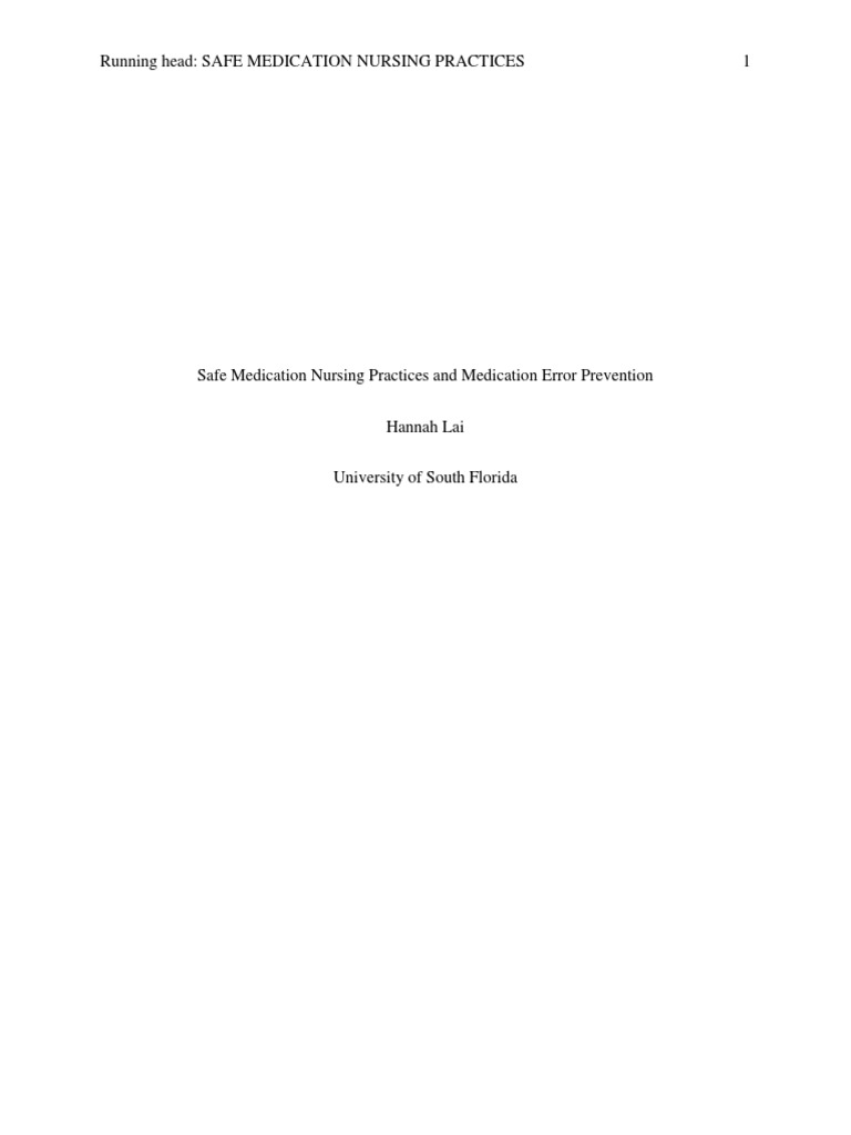 ms1 Medication Errors Paper | PDF | Medical Error | Patient