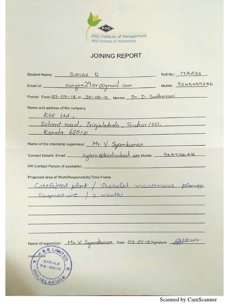 Joining Report | PDF