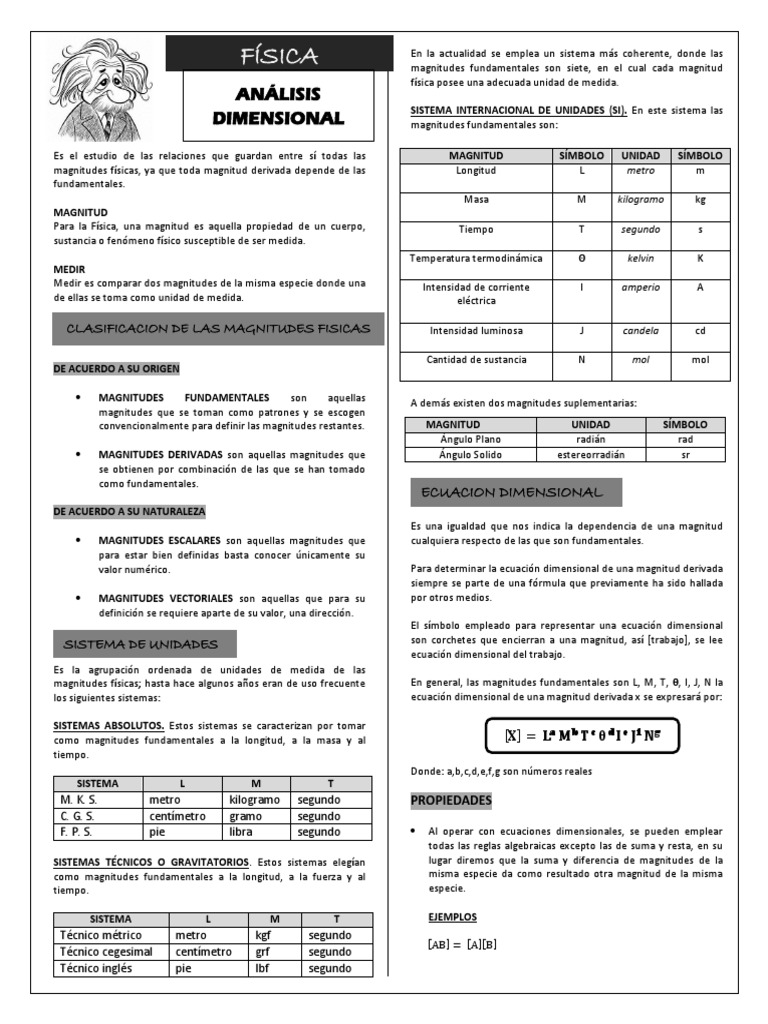 Analisis Dimensional | PDF | Sistema Internacional de Unidades | Fórmula