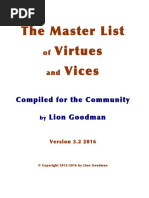 Virtues The Master List | PDF | Virtue Ethics | Courage