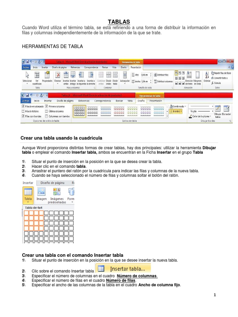 Word Tablas Teoria | PDF | Point and Click | Tabla (base de datos)