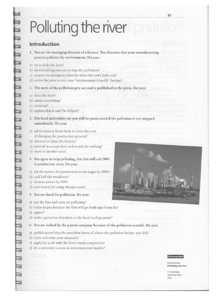 Polluting The River Role Play | PDF