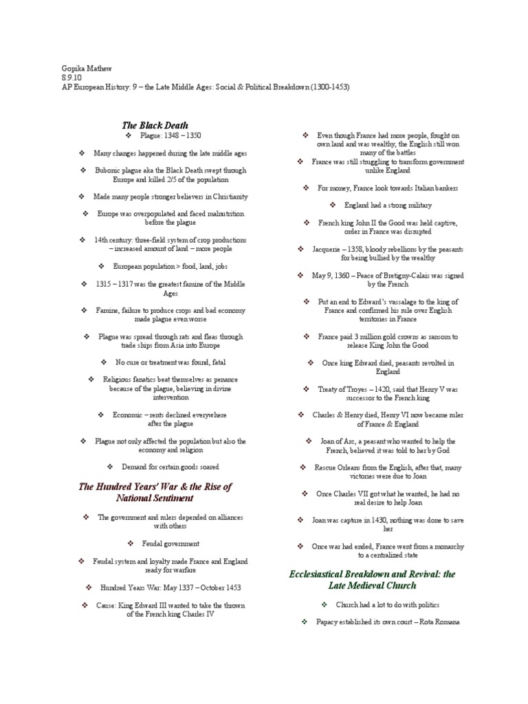 9 - The Late Middle Ages | PDF | Pope | Middle Ages