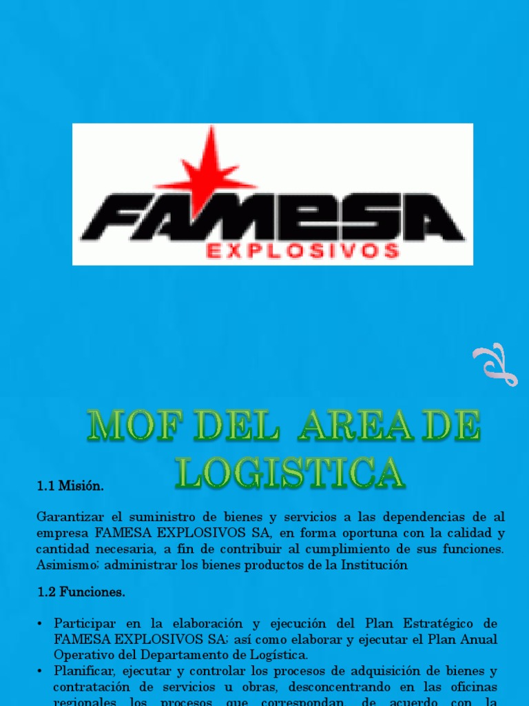 FAMESA | PDF | Logística | Material explosivo