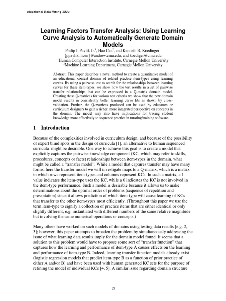 Learning Curve Analysis | PDF | Conceptual Model | Prediction
