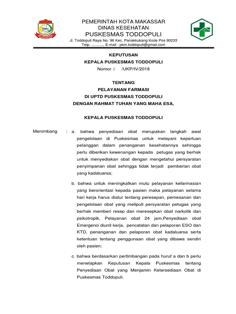 Sk Pelayanan Farmasi Pdf