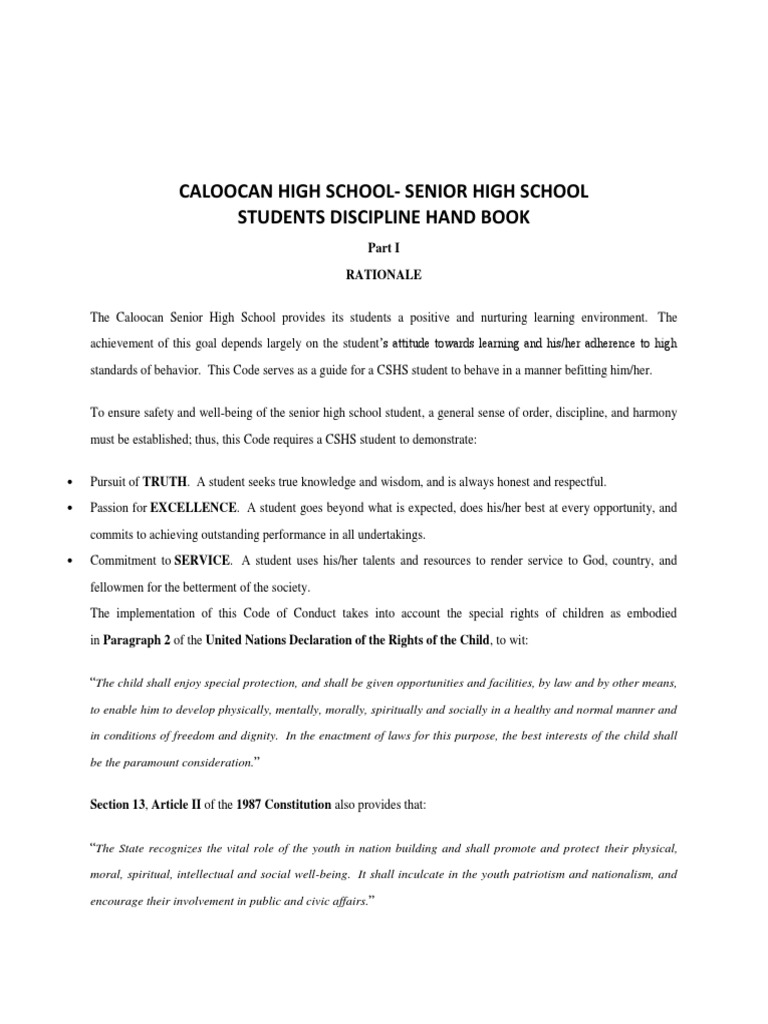 CHS Senior Guidelines | PDF | Value (Ethics) | Integrity
