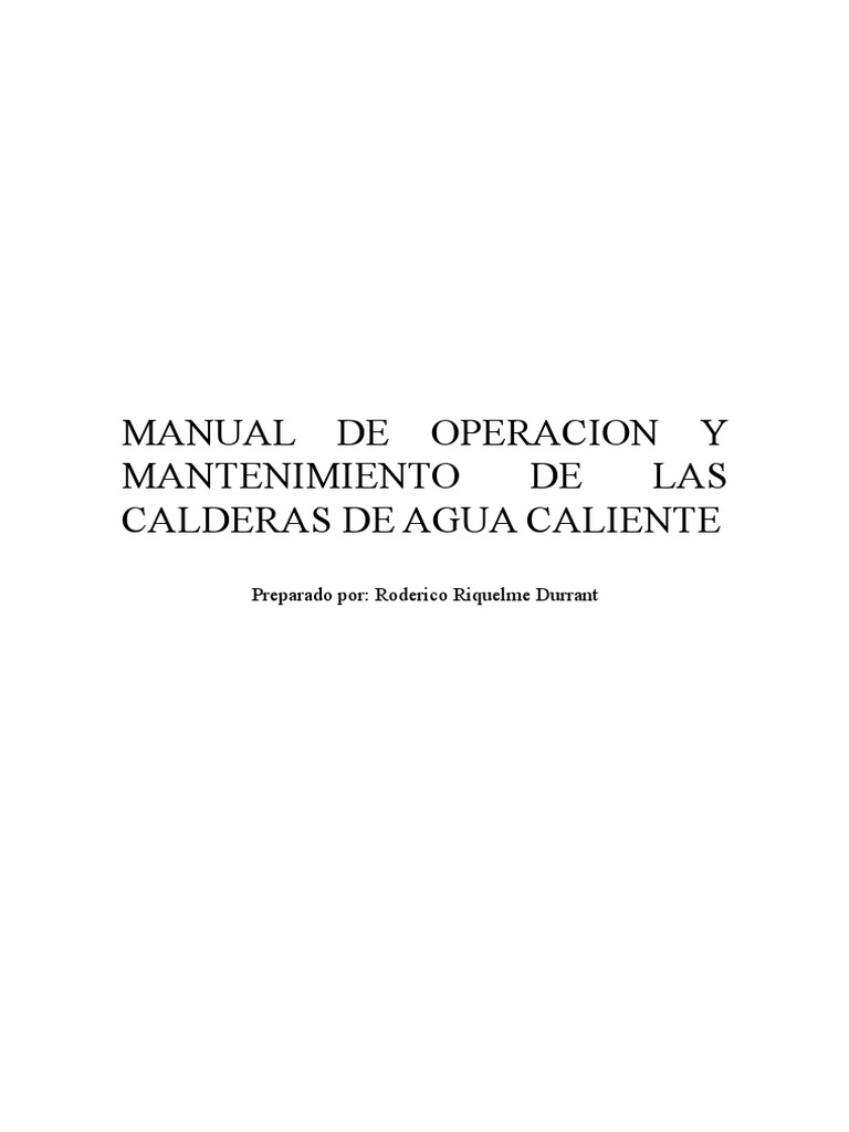 Manual de Operacion y Mantenimiento | PDF | Caldera | Calor