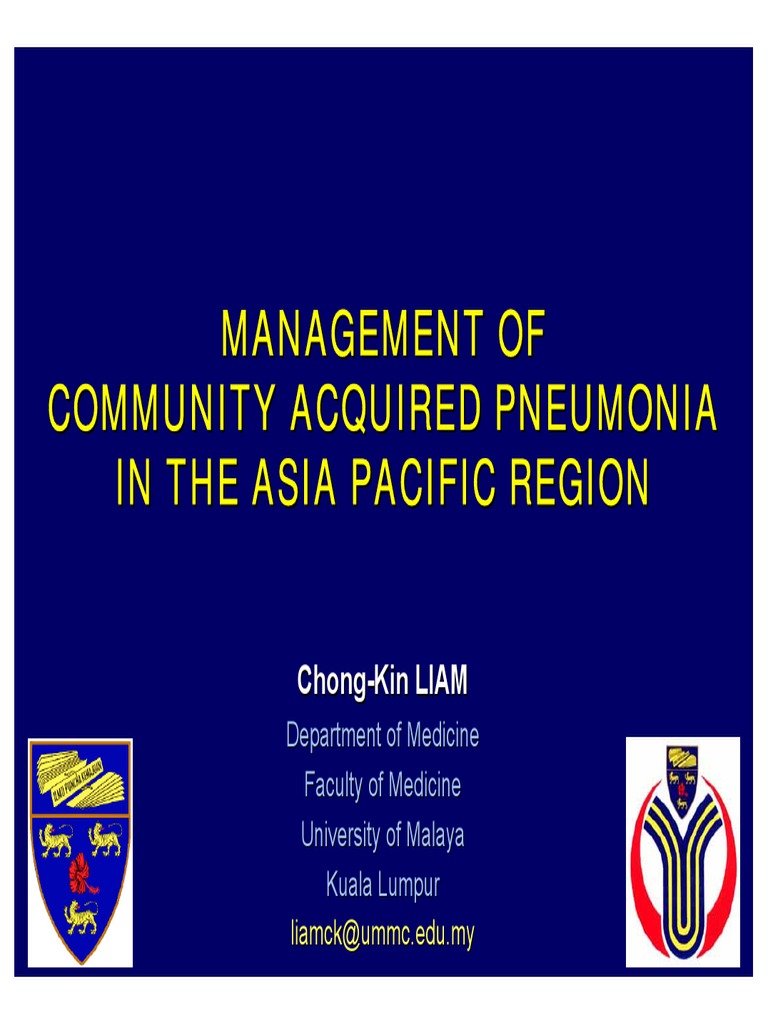 Management of Community Acquired Pneumonia in The Asia Pacific Region ...