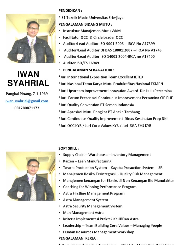 CV - Iwan Syahrial | PDF
