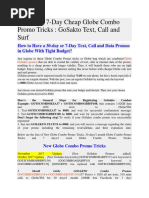 Globe 30-Day Promo Packages Guide | PDF | Computing | Telecommunications