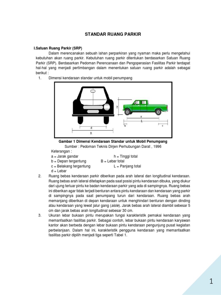 Standar Ruang Parkir Kendaraan | PDF