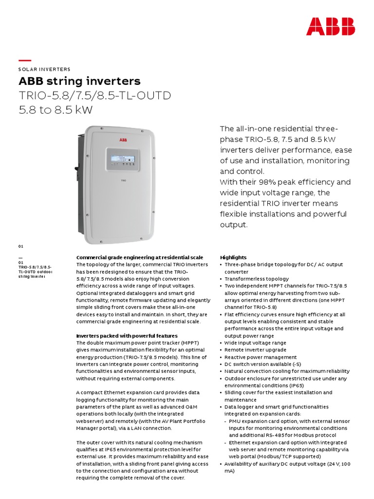 ABB String Inverters | PDF | Power Inverter | Direct Current