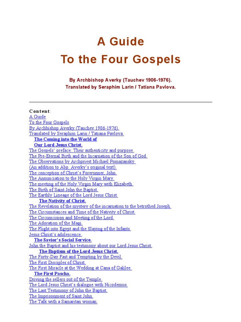 Guide to the Four Gospels Insights | PDF | John The Baptist | Christianity
